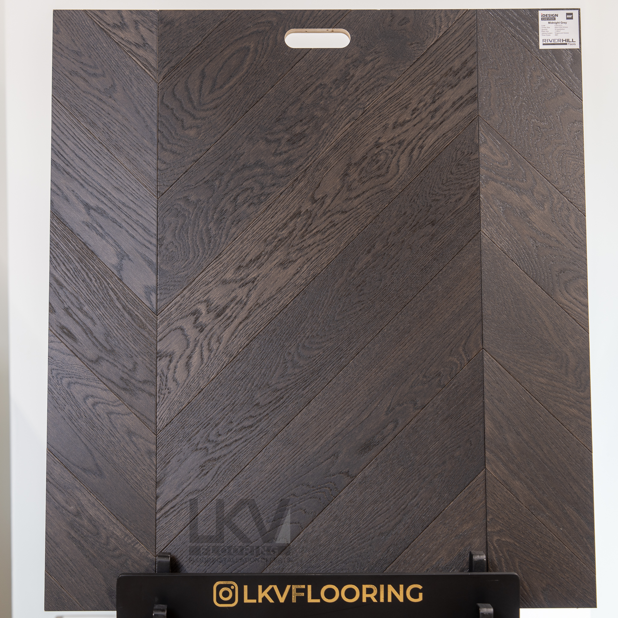iDesign Chevron - Midnight Grey Engineered Timber Flooring